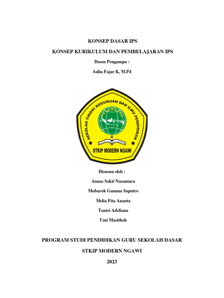 Konsep Dasar IPS Kel 1 Semester 1 Ver 1 | PDF