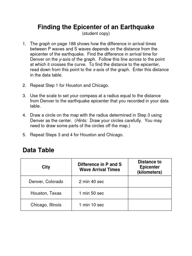 Activity 3 - Locate Earthquake Epicenter | PDF | Earthquakes | Solid ...