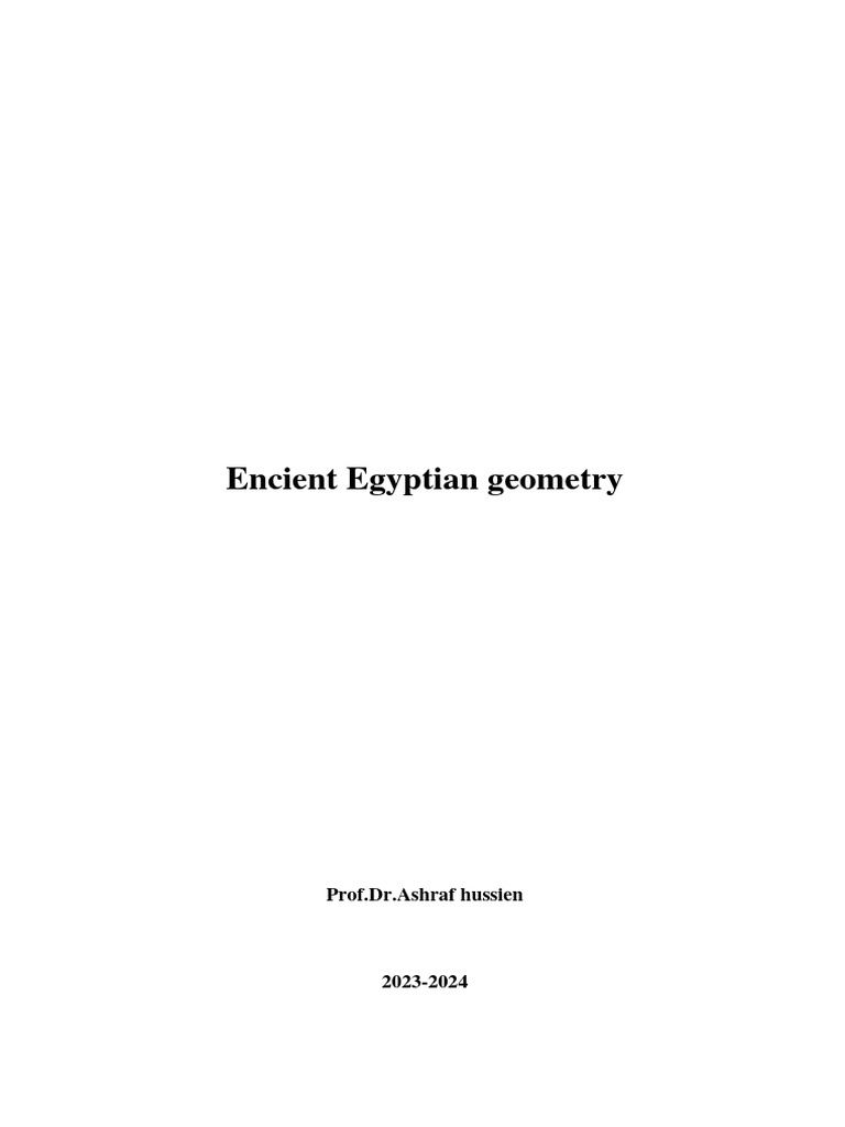 Ancient Egyptian Geometry 2024 | PDF