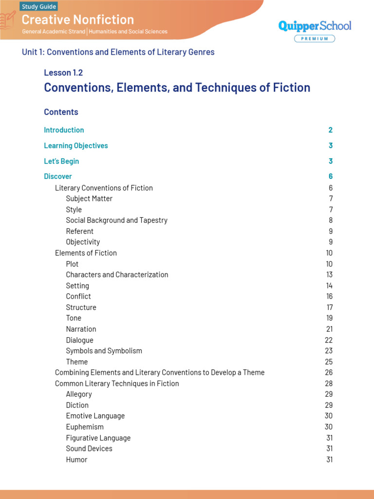 Literary Conventions in Fiction | PDF | Narration | Creative Nonfiction