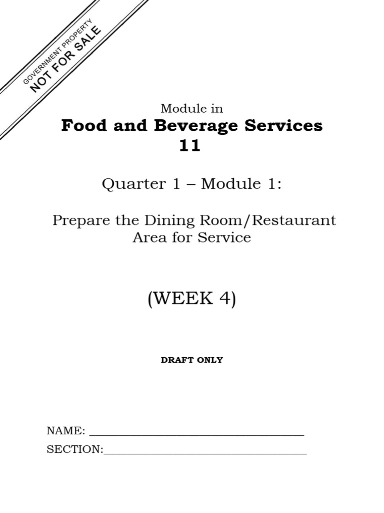 FBS Module 1st Quarter Week 4 | PDF | Tableware | Cooking