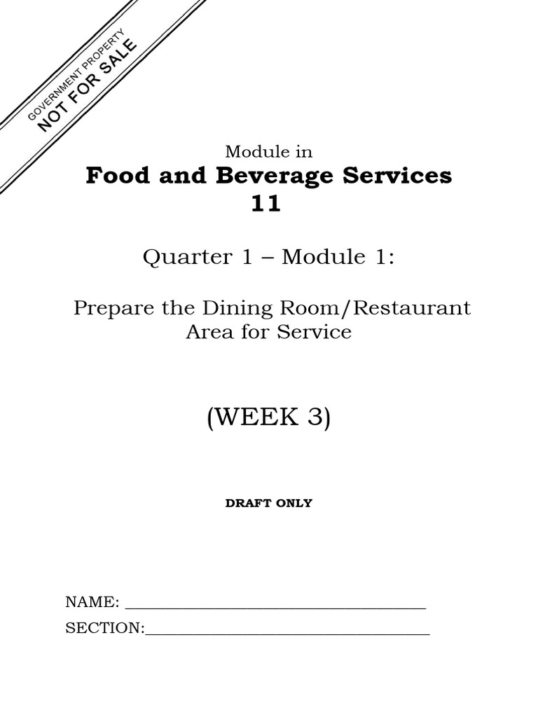 FBS Module 1st Quarter Week 3 | PDF | Tableware | Learning