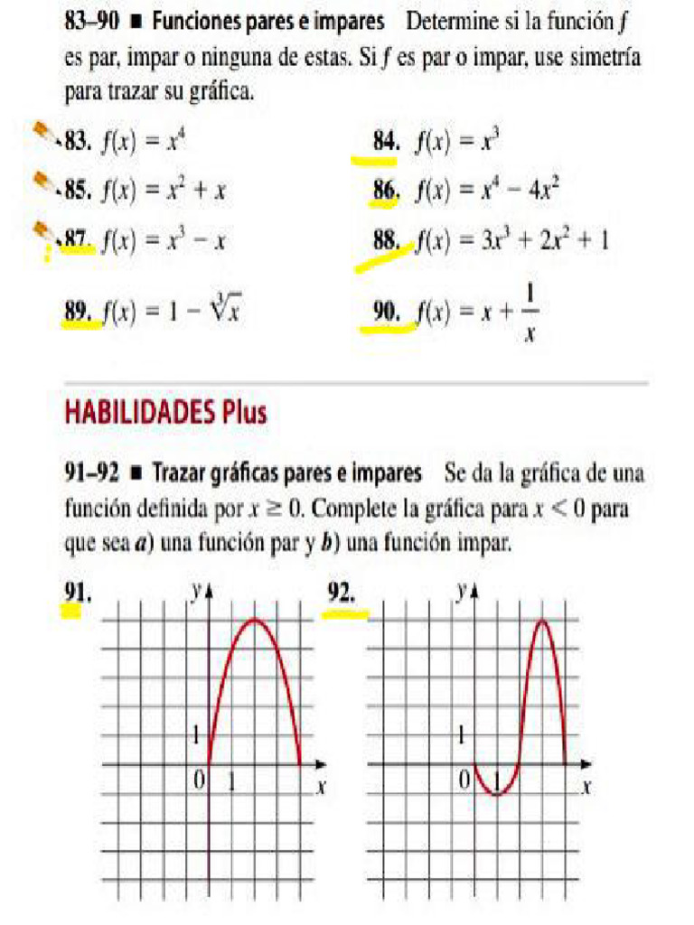 Tarea Funciones Pares e Impares, Lineales y Cuadráticas | Descargar ... Tarea Funciones Pares e Impares, Lineales y Cuadráticas | Descargar ...