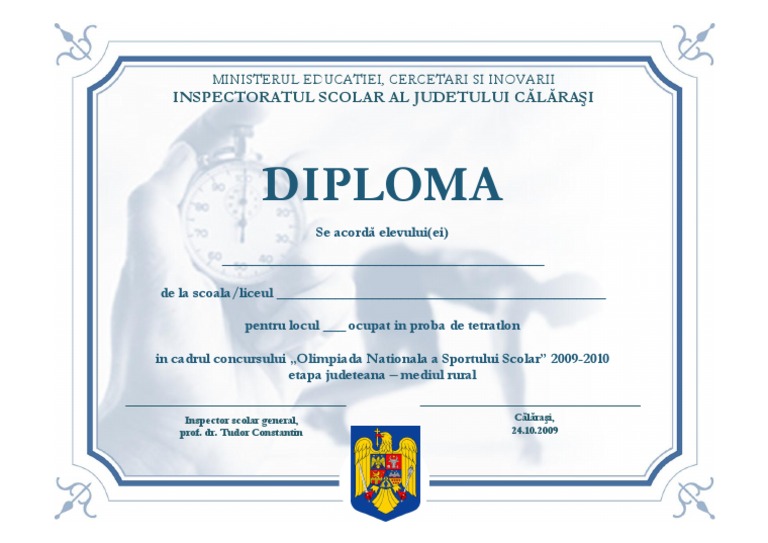 Diploma Model ONSS 2009 | PDF
