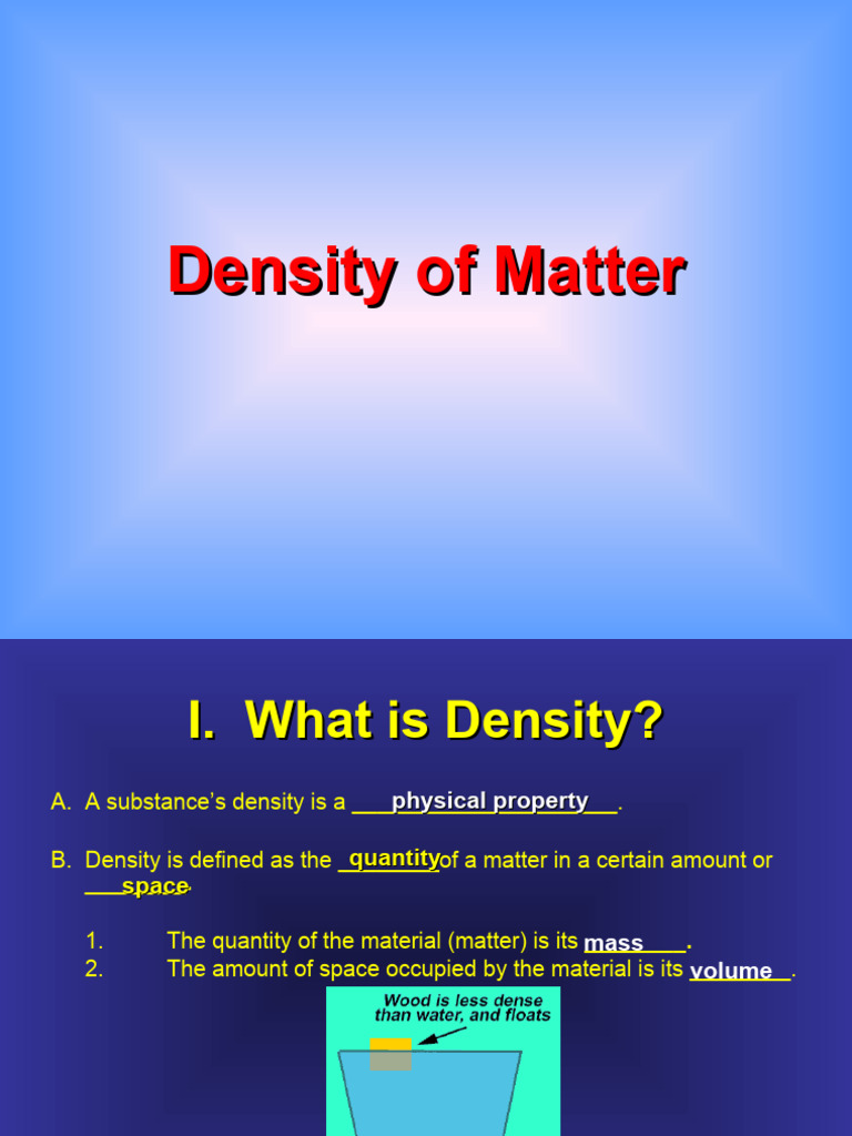 Density of Matter1 | PDF