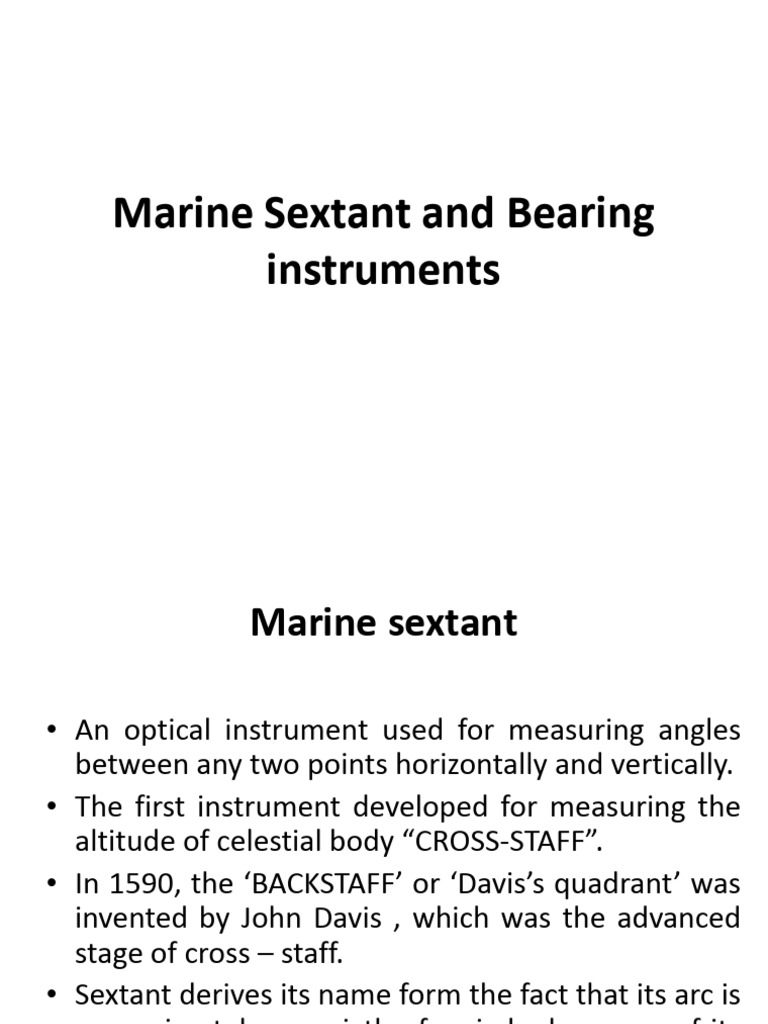 Marine Sextant and Bearing Instruments 1 | PDF