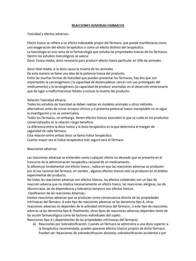 Reacciones Adversas Farmacos | PDF | Farmacología | Alergia Reacciones Adversas Farmacos | PDF | Farmacología | Alergia