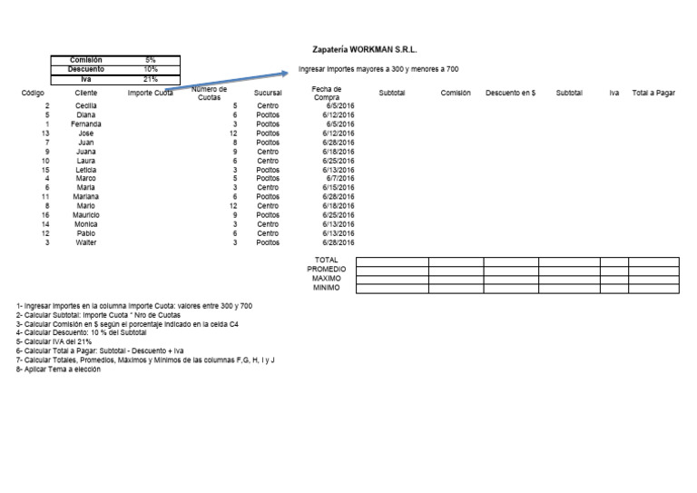 TP Excel Año 8 | PDF