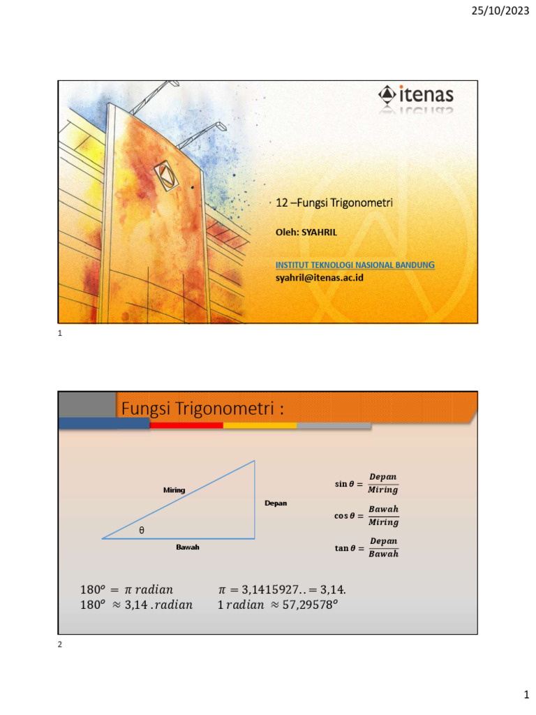 12-MSB 105 Kalkulus I - Grafik Fungsi Trigonometri | PDF