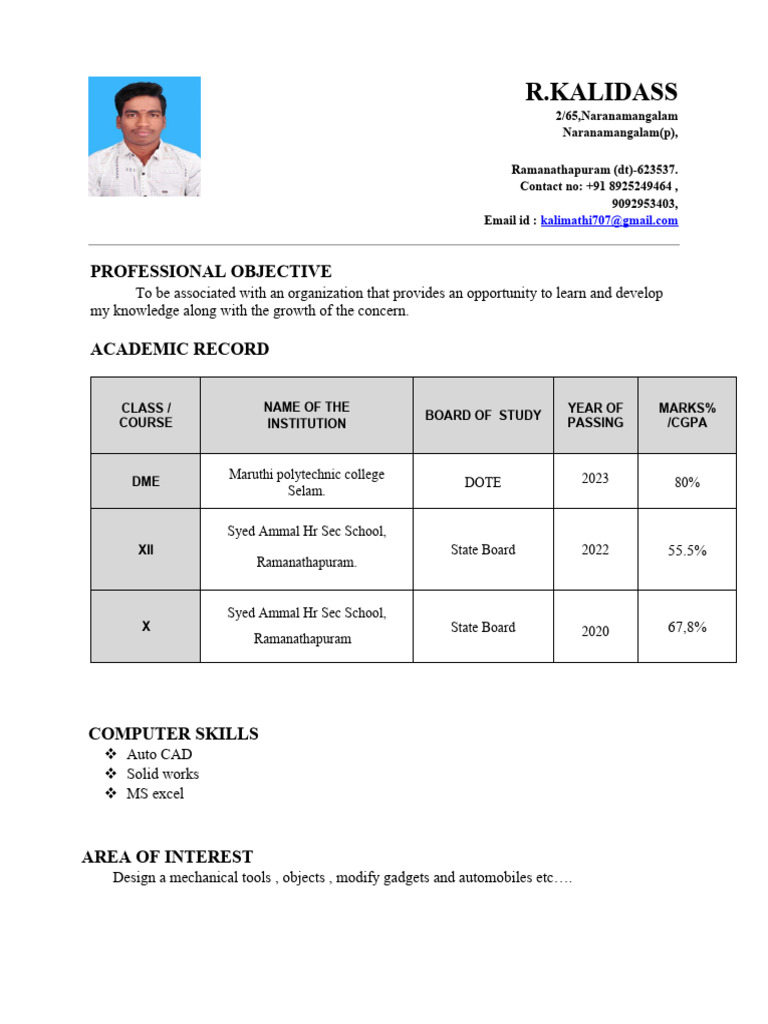 Kali Resume-1 | PDF | Human Communication | Behavior Modification