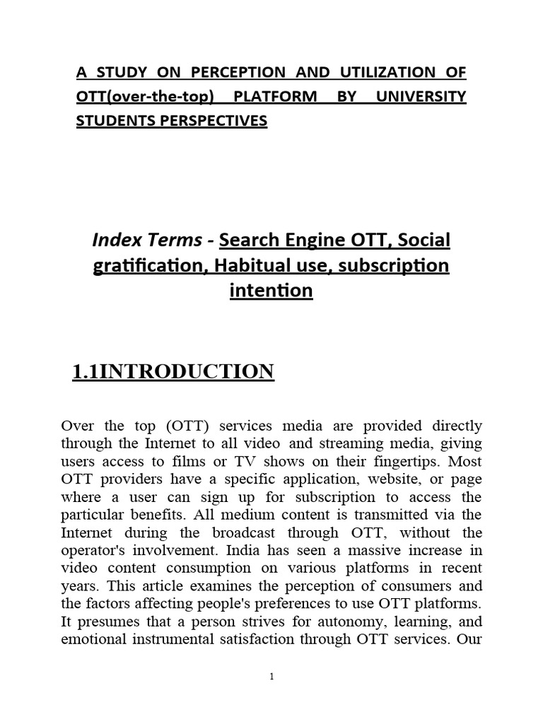 OTT project introduction | PDF | Video On Demand | Internet