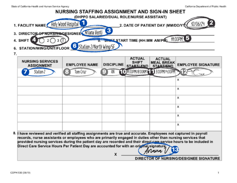 Sample Filled CDPH 530 FORM | PDF