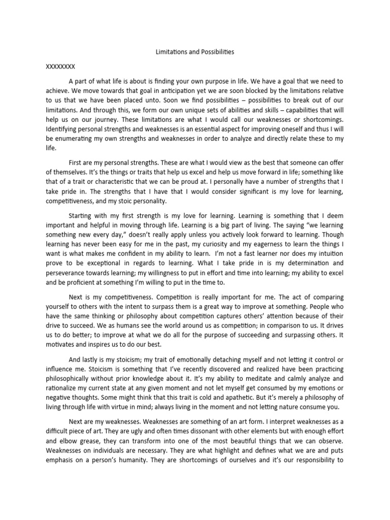 Limitations and Possibilities | PDF