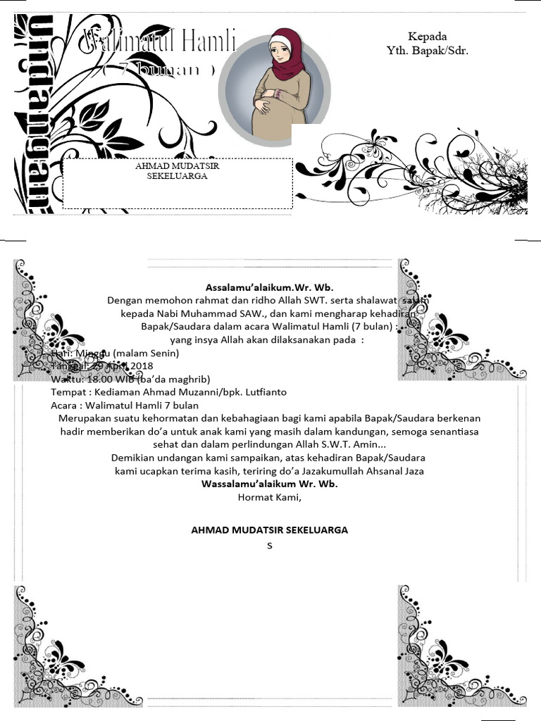 Undangan 7 Bulan Sample 1L A4 | PDF