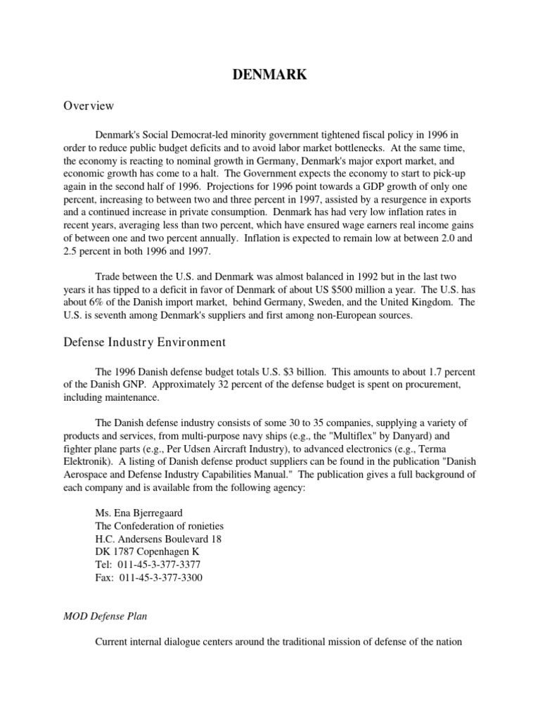 Overview - Denmark | PDF | Denmark | Government Budget Balance