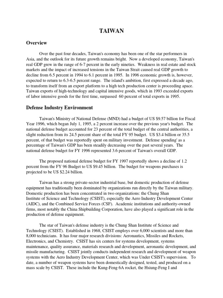 Overview - Taiwan | PDF