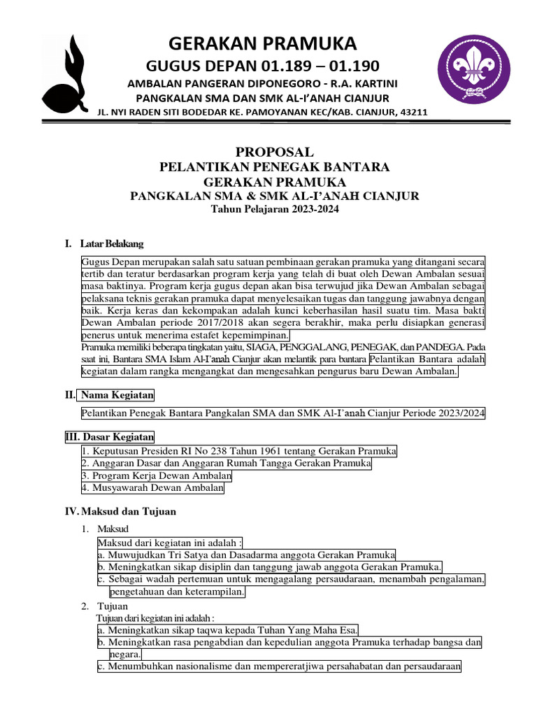 Proposal Pramuka | PDF