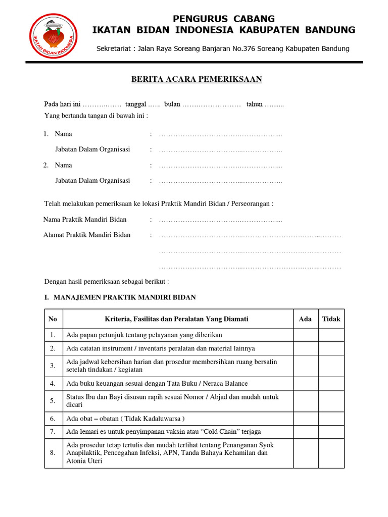 Form Visitasi PMB Dan Klinik | PDF