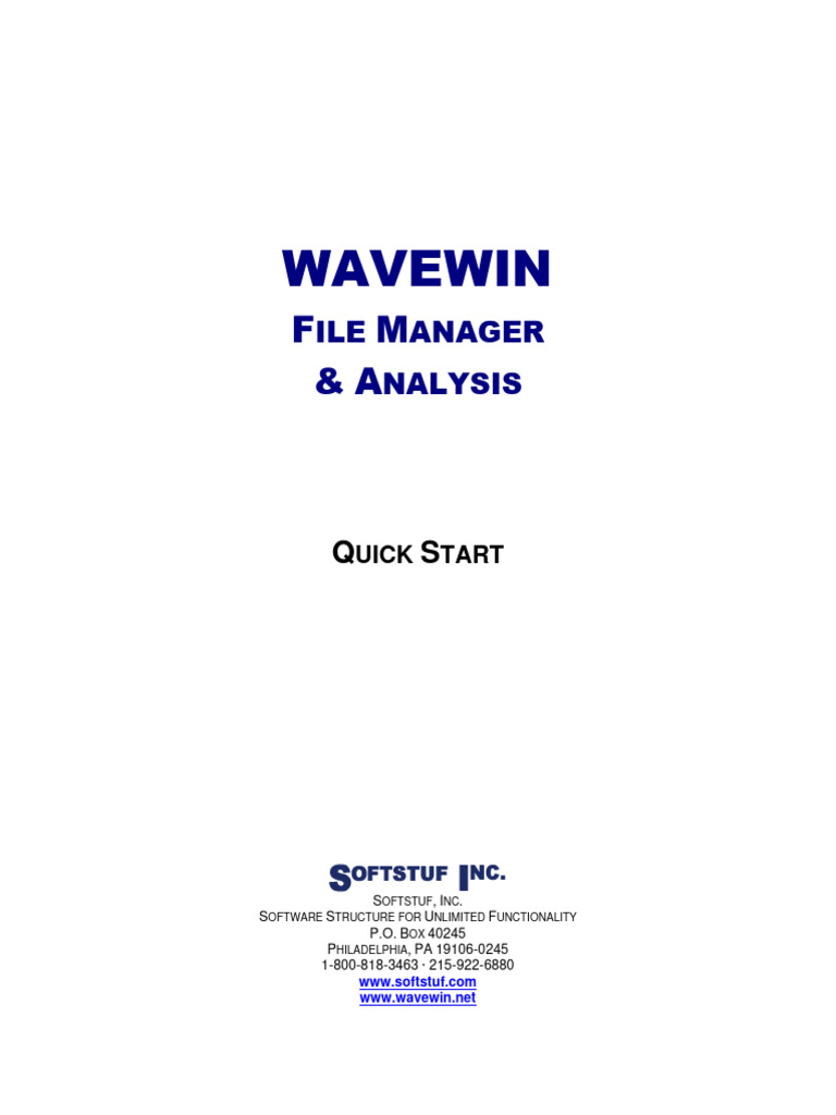 Wavewin File Manager & Analysis Quick Start | PDF | Computer File ... Wavewin File Manager & Analysis Quick Start | PDF | Computer File ...