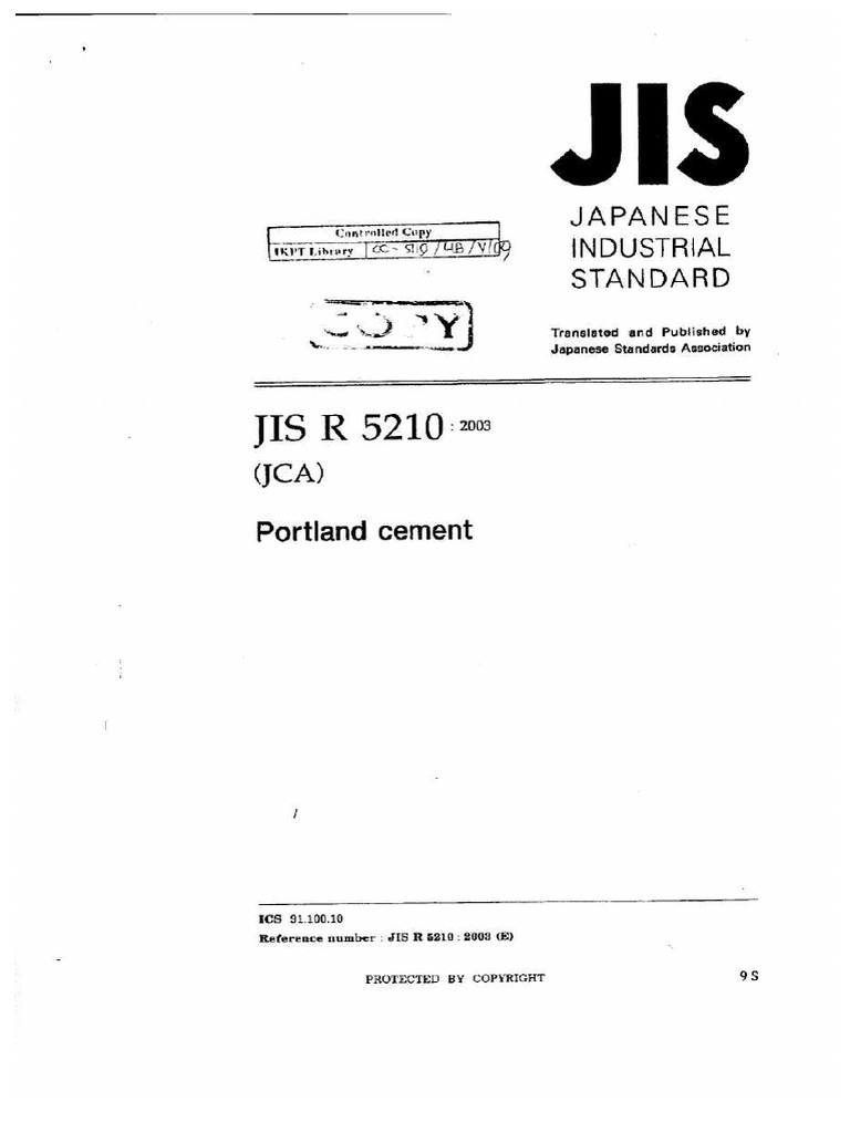 Jis R 5210 Portland Cementpdf | PDF