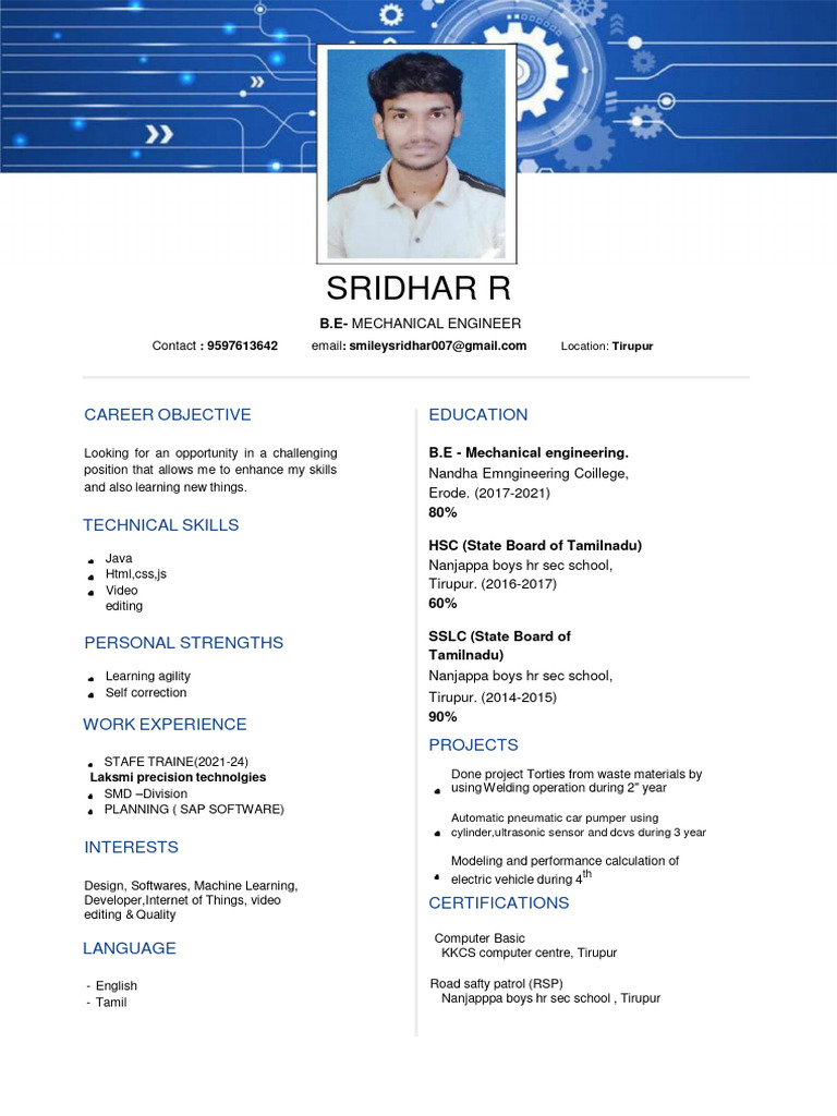 Sri Resume | PDF | Computing | Engineering