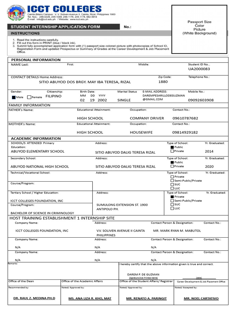 ICCT Forms | PDF