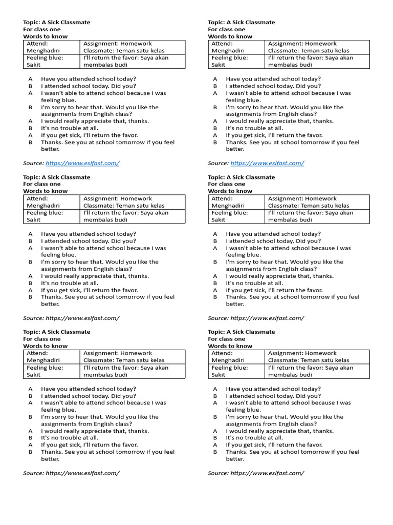 Helping a Sick Classmate in School | PDF | Self-Improvement | Wellness