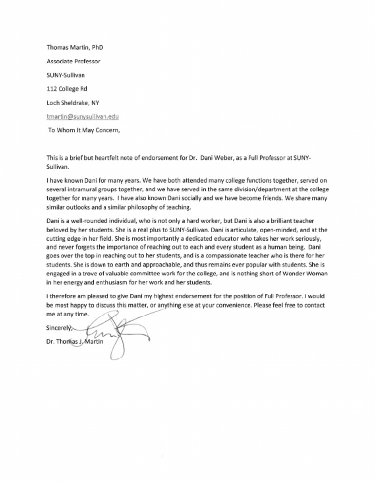 Letter of Rec From Martin | PDF
