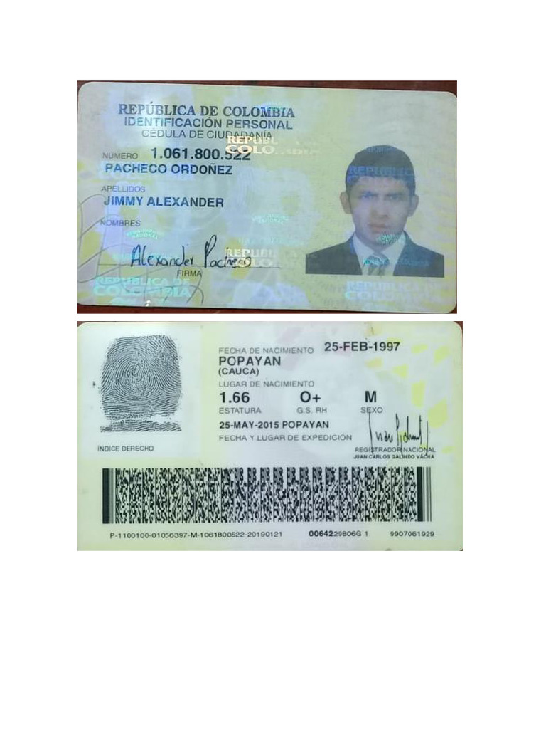 Cedula Alex Pacheco | PDF