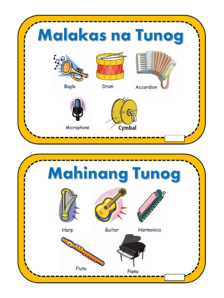 Instrumento Na Malakas at Mahinang Tunog Na Larawan | PDF