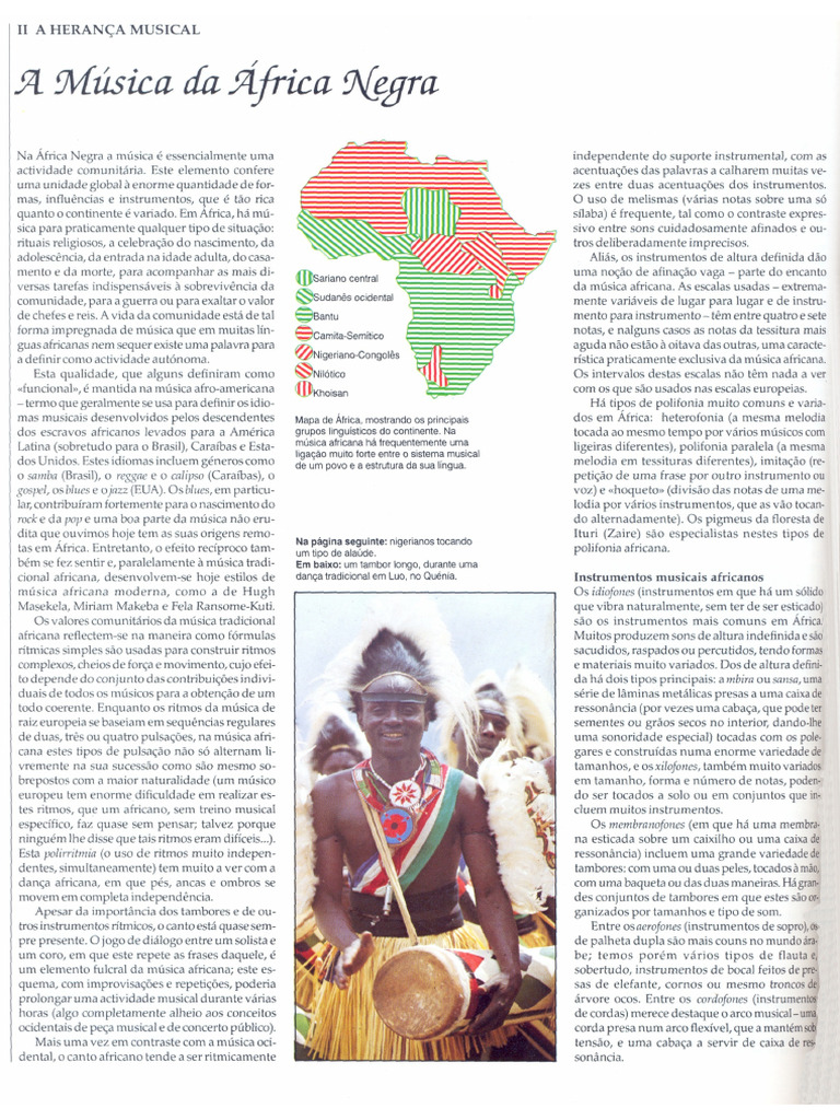 Música Africana: Tradição e Influência | PDF | Tambor | África