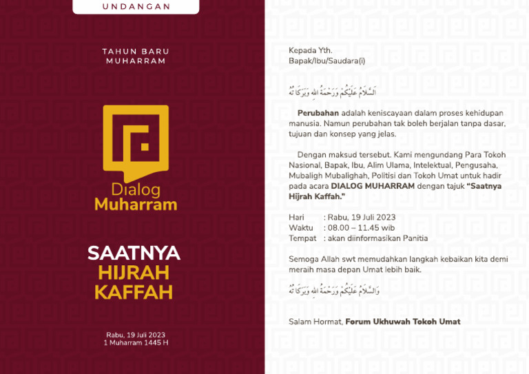 Undangan Dialog Muharram | PDF