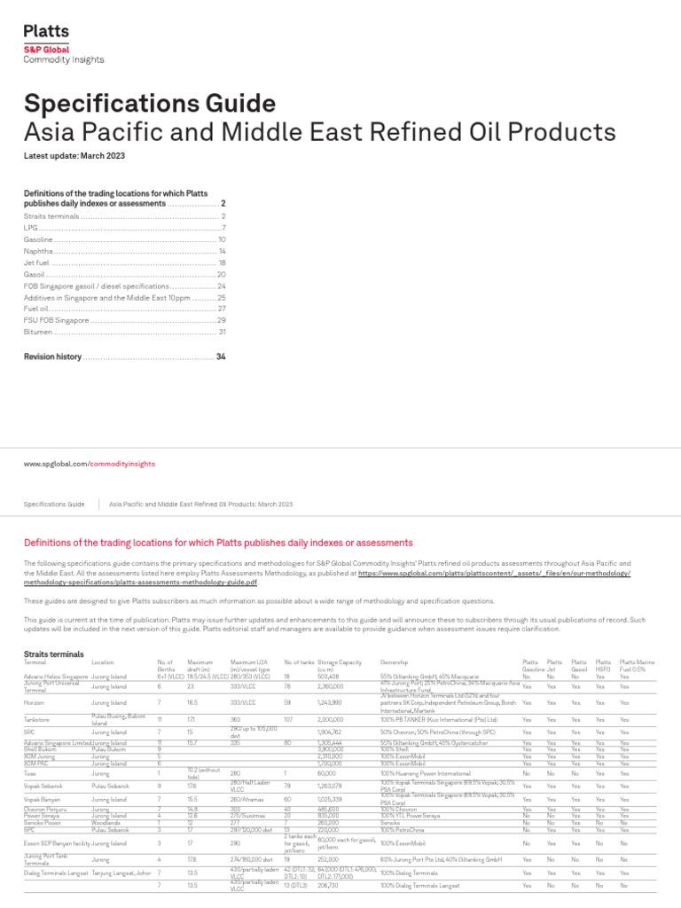 Platts Refined Products Methodology Guide | PDF | Technology & Engineering