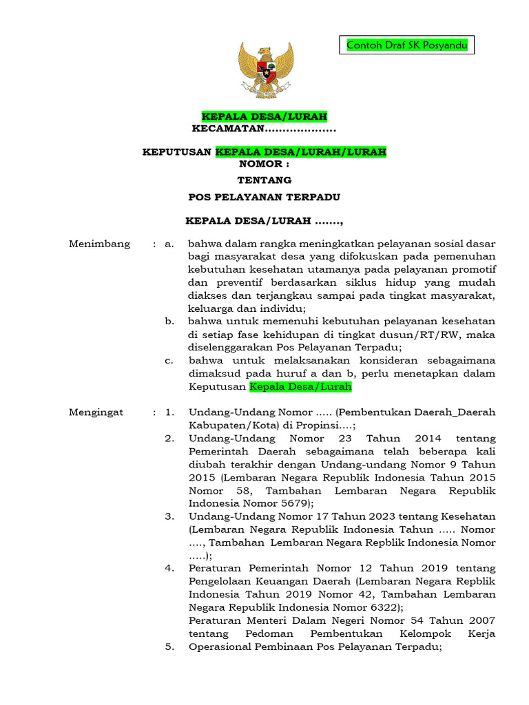V3 Contoh SK Posyandu | PDF