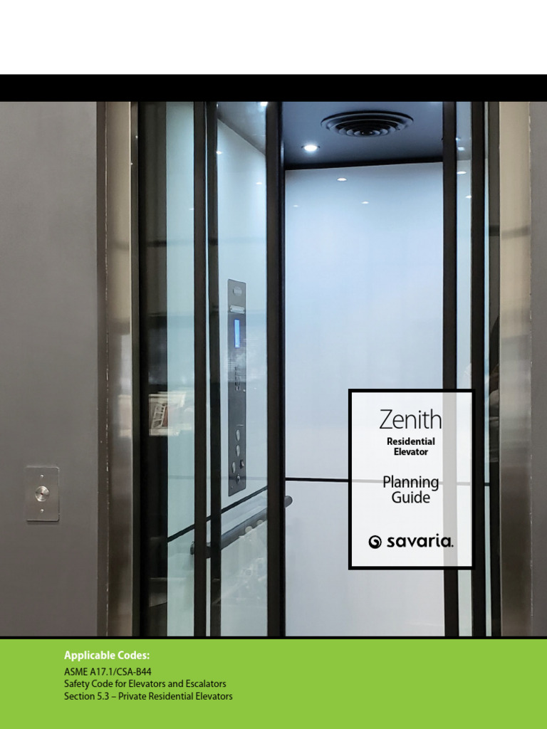 Zenith Elevator Planning Guide | PDF | Elevator | Building Engineering