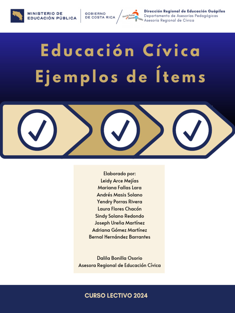 Ejemplos de Items Educación Cívica | PDF | Costa Rica | Derechos