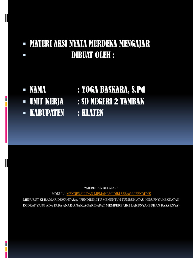 Aksi Nyata Merdeka Mengajar | PDF