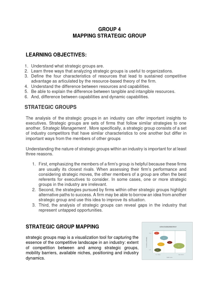 Mapping Strategic Group 4 4 | PDF | Competitive Advantage | Strategic ...
