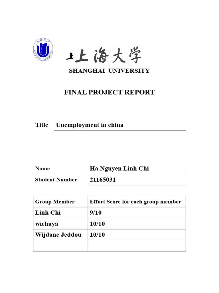 Final Report Pdf Unemployment Macroeconomics
