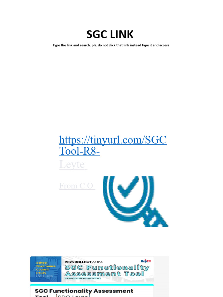 Access SGC Tools for Leyte | PDF