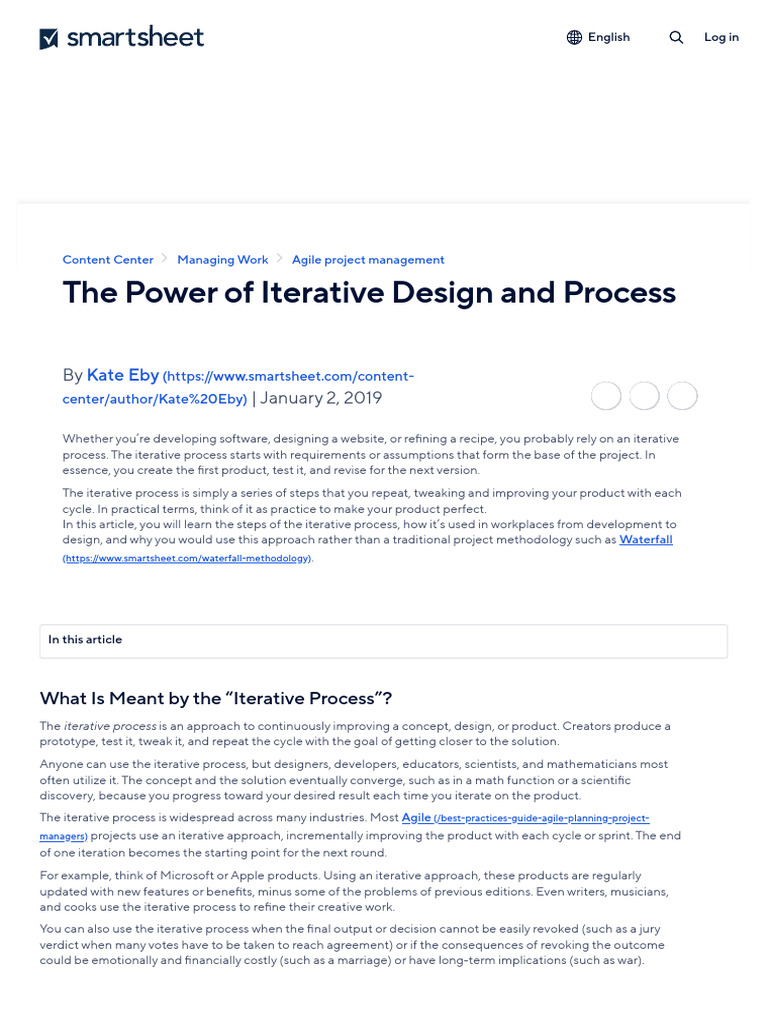 All About The Iterative Design Process - Smartsheet | PDF