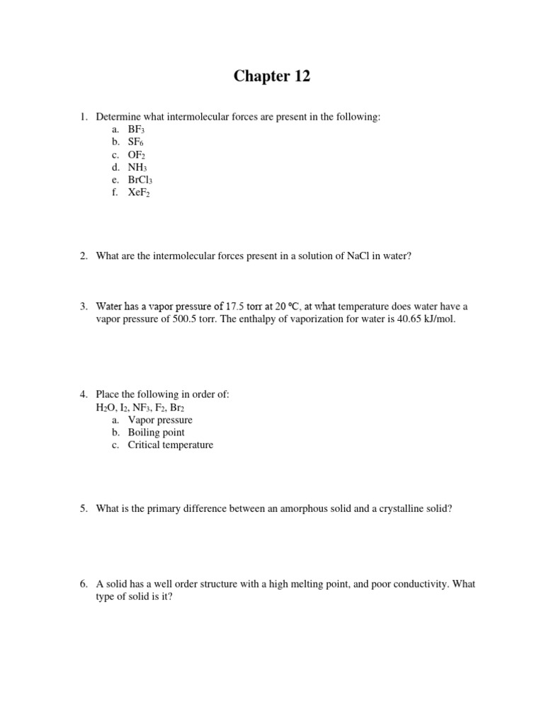 Chapter 12 Worksheet v2 | PDF