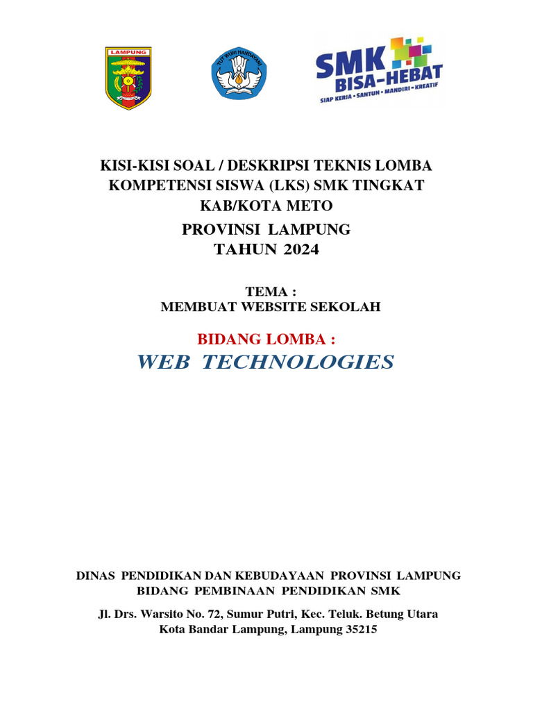 Kisi Kisi Lks Web Technologies 2024 Kota Metro Pdf