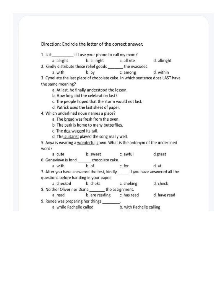 Grade 3 Ellna Reviewer | PDF