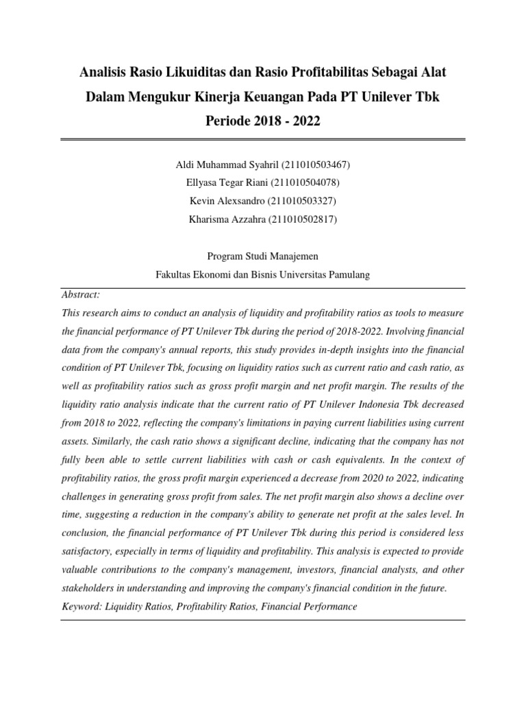 Jurnal Analisis Laporan Keuangan Kel 1 FIX | PDF | Market Liquidity | Factor Income Distribution