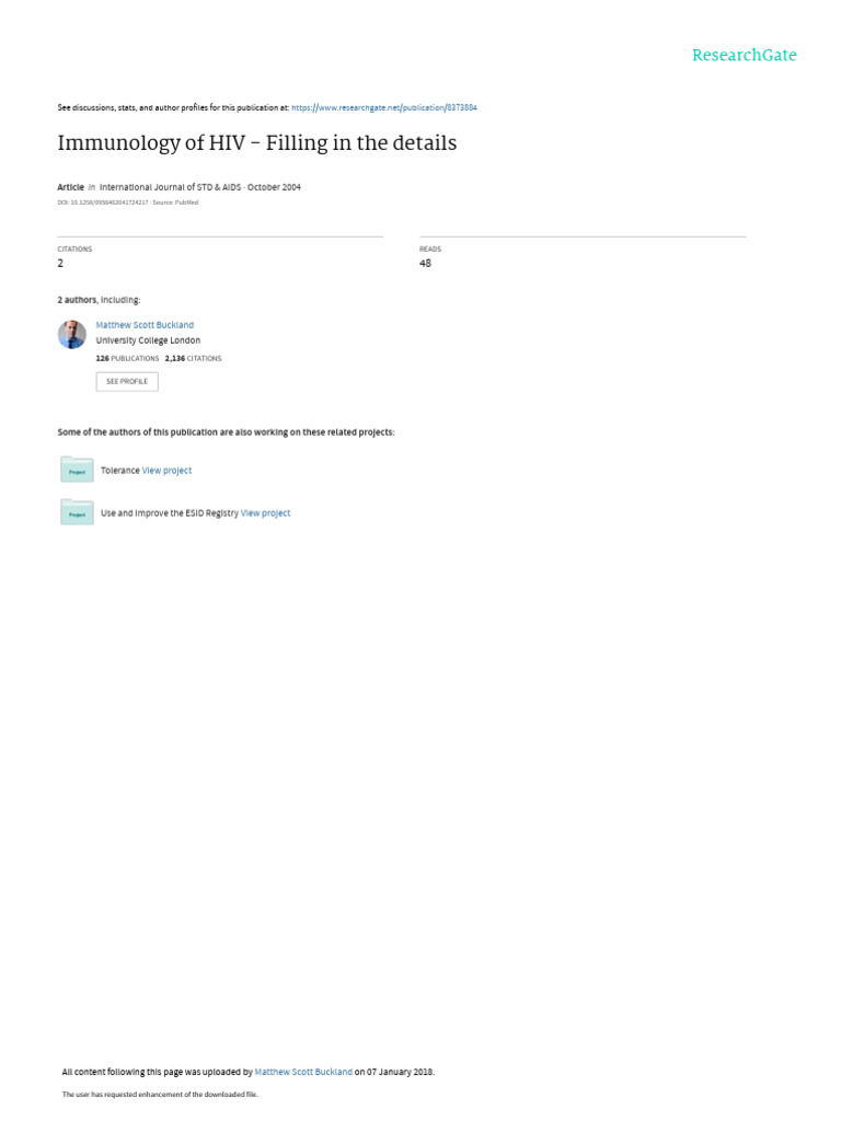 HIV 2 | PDF | T Cell | Cd4