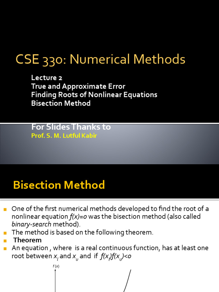 Numerical Methods Lecture2 | PDF Numerical Methods Lecture2 | PDF