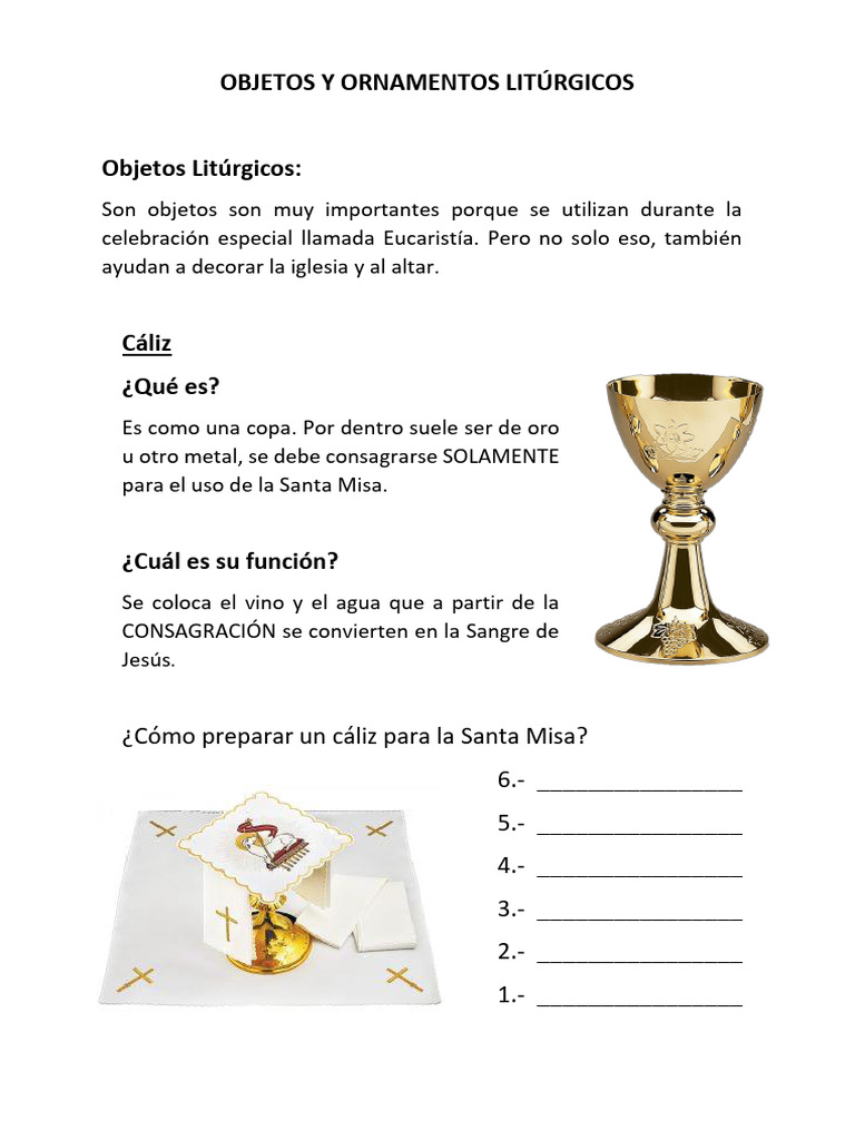 Objetos y Ornamentos Litúrgicos | PDF