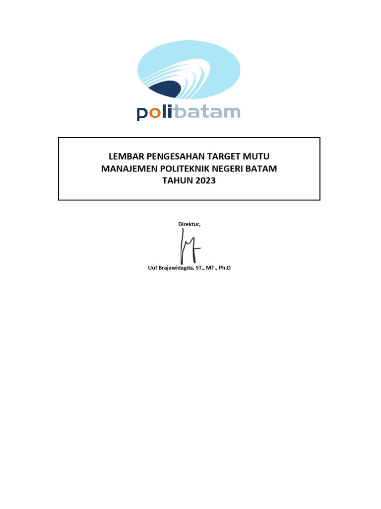 Target Mutu Manajemen - 2023 | PDF