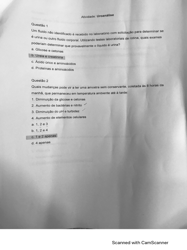 Prova Estágio Biomedicina | PDF